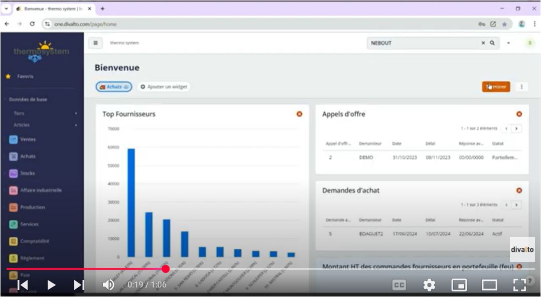 Les fonctionnalités de nos logiciels ERP en vidéos - Divalto